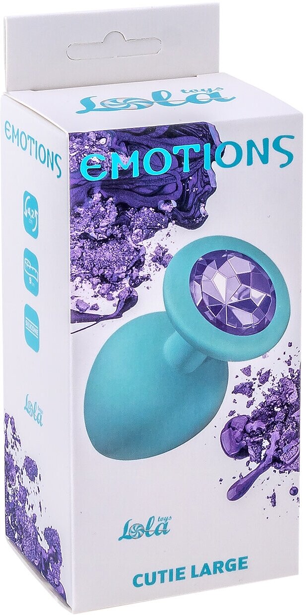 Анальная пробка Emotions Cutie Large Turquoise light purple crystal