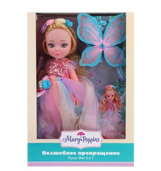 Mary Poppins Кукла Волшебное превращение 2 в 1 Фея цветов 451316 с 3 лет
