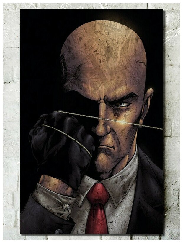 Картина интерьерная на рельефной доске, размер 47х30, материал ОСП игра Hitman Absolution - 11122 В