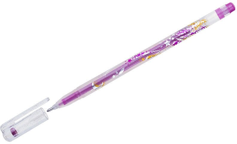 Ручка гелевая Crown "Glitter Metal Jell" розовая с блестками, 1,0мм, 027675