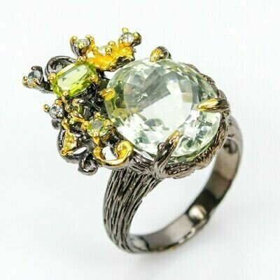 Кольцо помолвочное, серебро, 925 проба, чернение, аметист