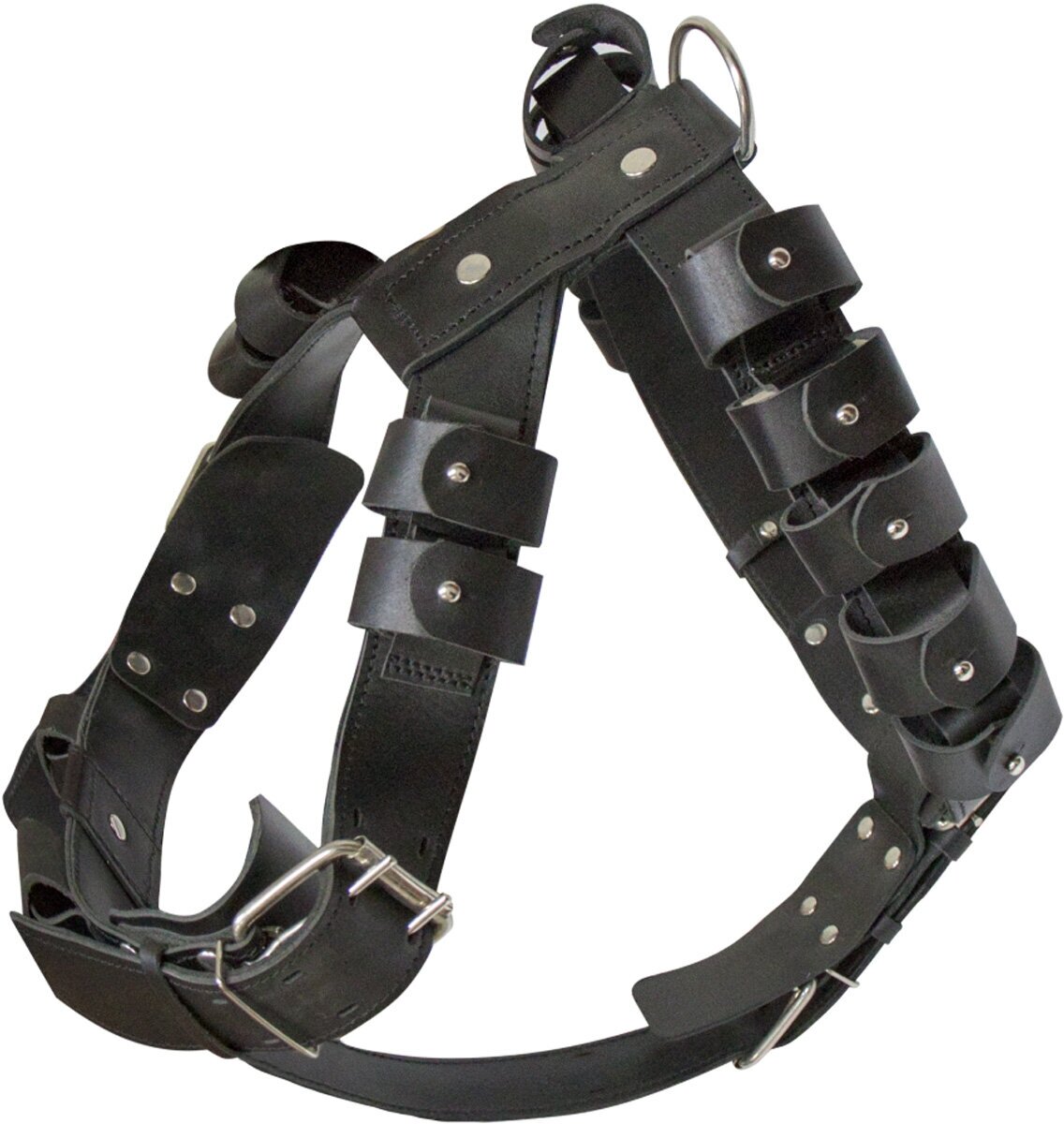 Шлейка для собак 45 мм Зооник со съемными грузами двойная кожа средняя 66 – 80 см (1 шт)