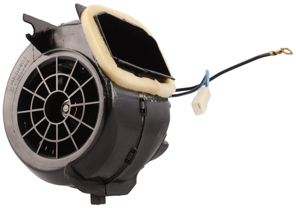 Мотор отопителя ВАЗ 2108 с крыльчаткой в сборе с кожухом КЗАТЭ