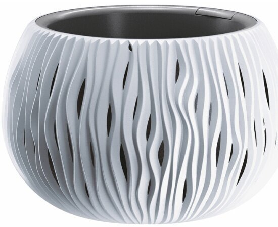 Кашпо Prosperplast для цветов SANDY BOWL белый 2 предмета 3,9л DSK290-S449