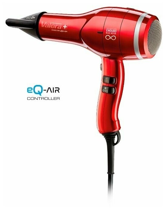 Фен Valera Professional Swiss AIR4EVER (SR4 EQ RC D), мощность 2400 Вт, ионизация, eQ-AIRcontroller, ультрапрочный, технология быстрой сушки, вращение шнура 360, холодный воздух, диффузор, чехол для хранения