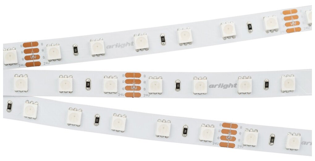 010367(2) Лента RT-B60-10mm 24V RGB (14.4 W/m, IP20, 5060, 5m) (ARL, Открытый)