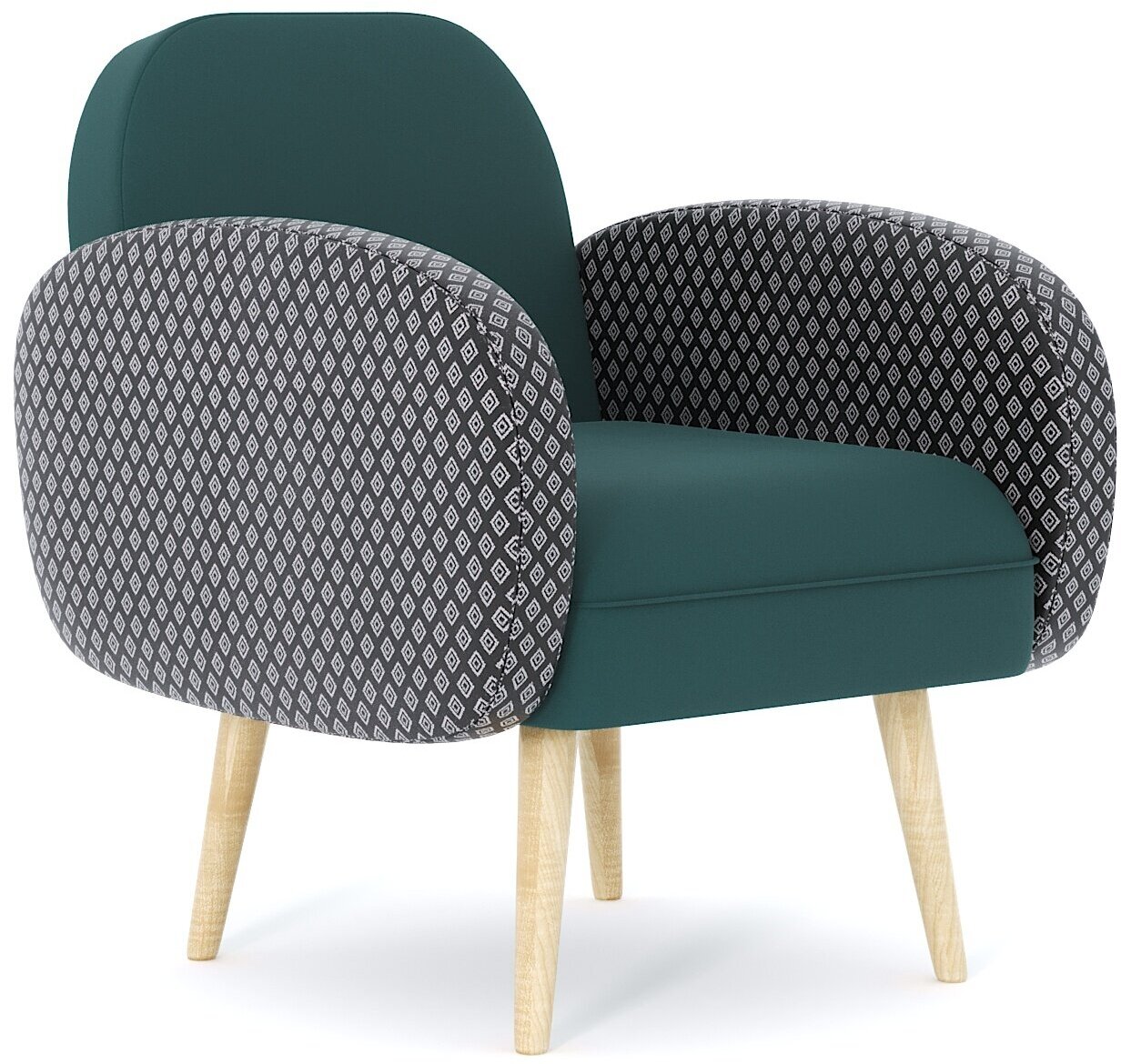 Кресло Бержер ромб велюр