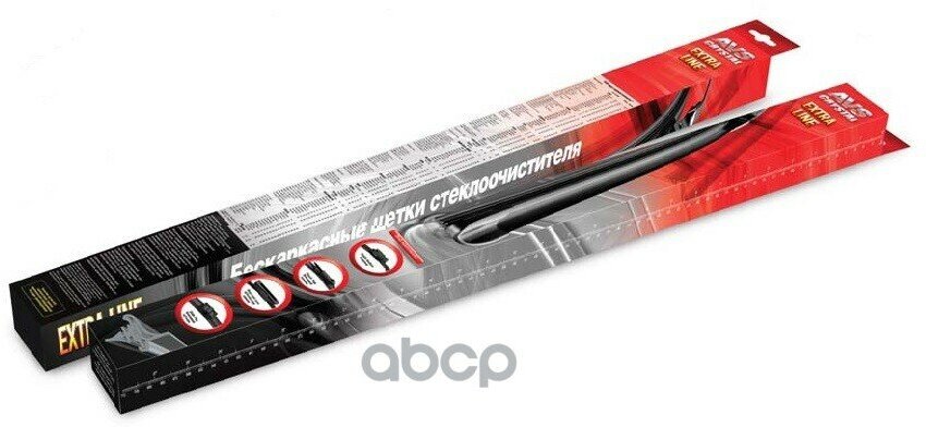 Щетка стеклоочистителя AVS Extra line Renault Megane II 09--, Symbol II 08-- бескаркасные (600мм/450мм) 2шт AVS арт. 80395
