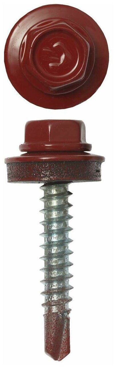 Саморезы рубиново-красные для крепления кровельного материала 4.8x38 мм 1600 шт Зубр 4-300310-48-038-3003