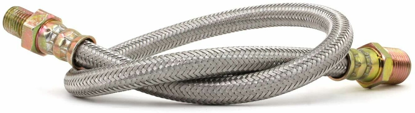 Шланг тормозной задний УАЗ армированный в металлической оплетке (резьба М12) (460мм) (612460) "redBTR"