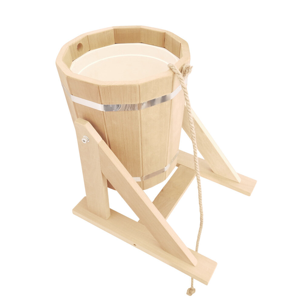 Обливное ведро для бани 10 литров с пластиковой вставкой термо ольха ОВПТ-10