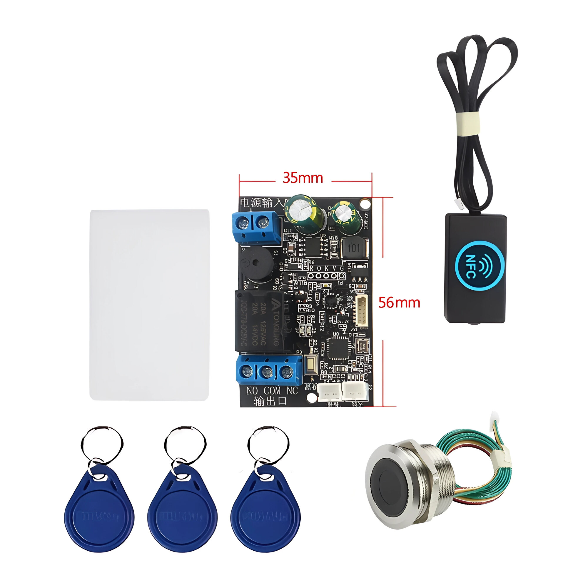 Плата контроля доступа с отпечатком пальца NFC + IC карта + S4