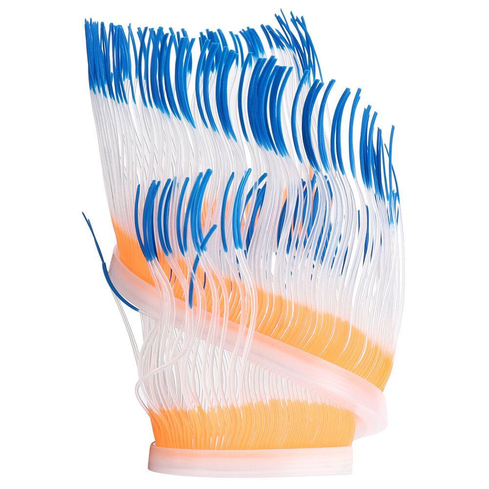 Искусственный силиконовый коралл, морская анемона, водное растение, декоративный аксессуар для аквариума, 50 см, синий.