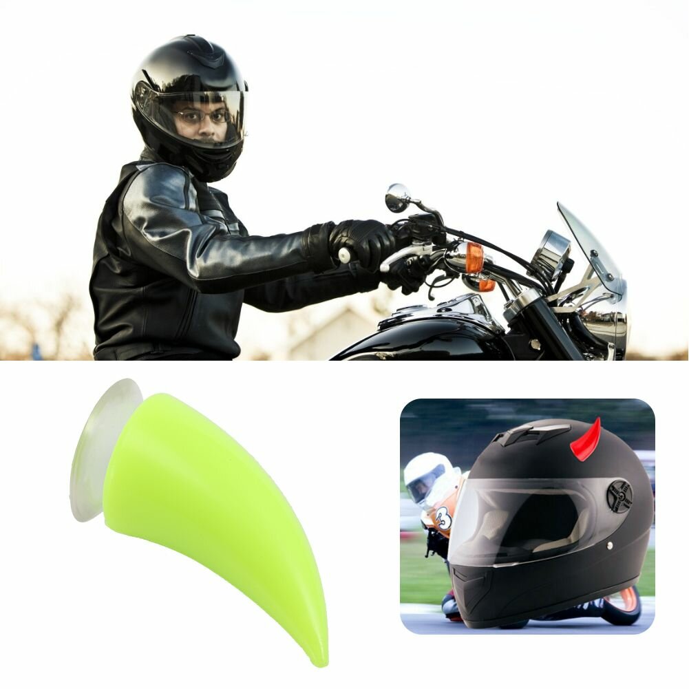Мотоциклетный шлем Devil Demon Horn с присоской для украшения, аксессуары, зеленый
