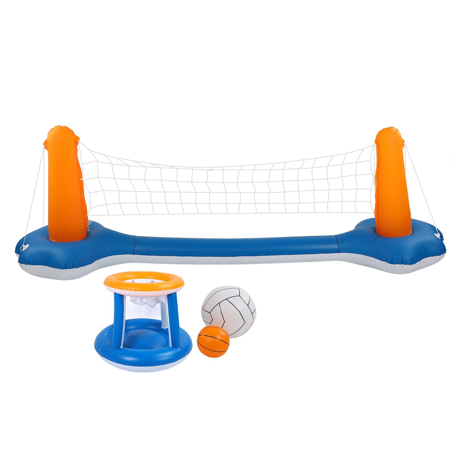 Надувной волейбольный и баскетбольный комплект для бассейна, идеальный для летних вечеринок, семейных мероприятий и дней рождения, размер площадки 300x95 см