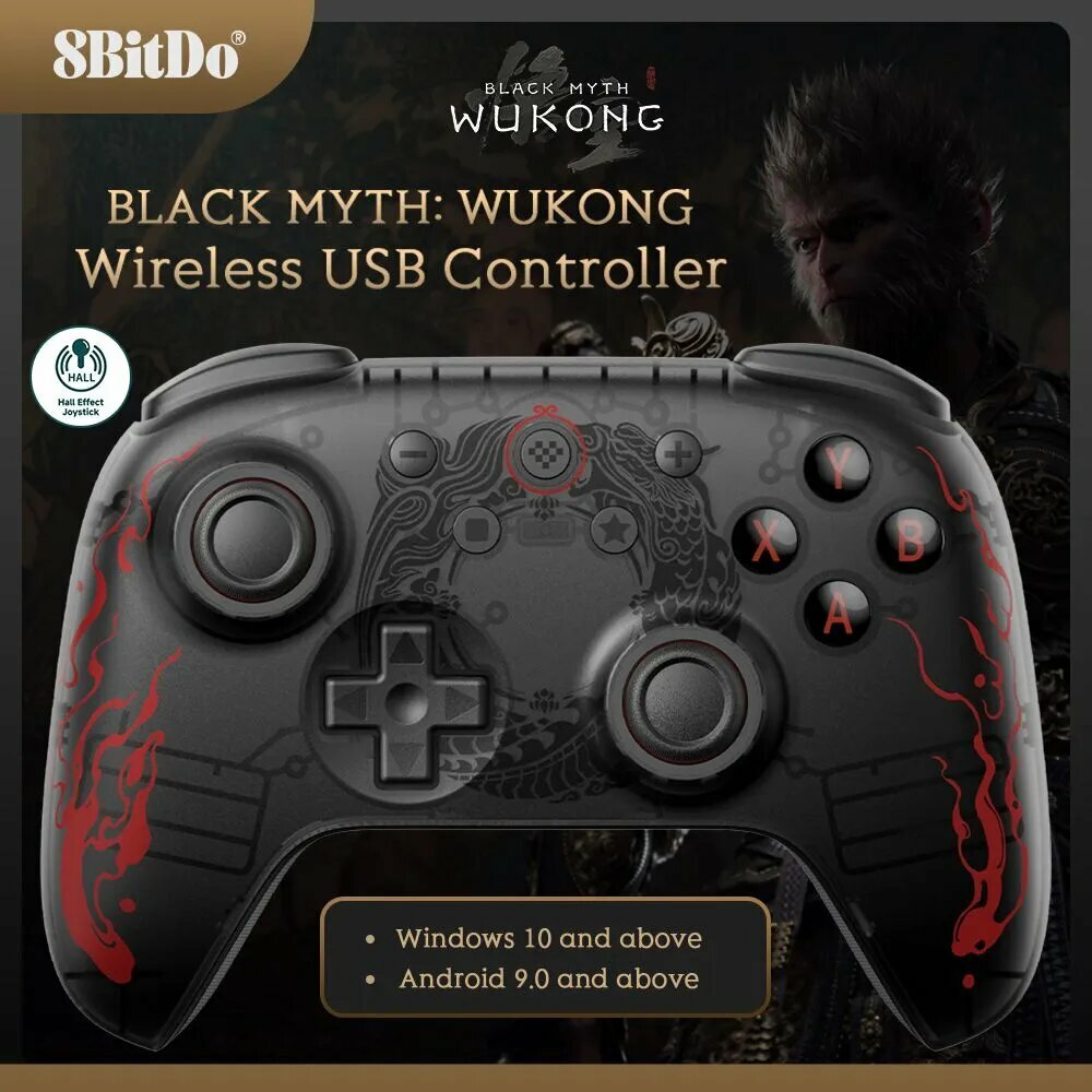 8BitDo Ultimate 2C беспроводной игровой контроллер геймпад Black Myth WuKong, с джойстиком на эффекте Холла для Windows 10,11, Android