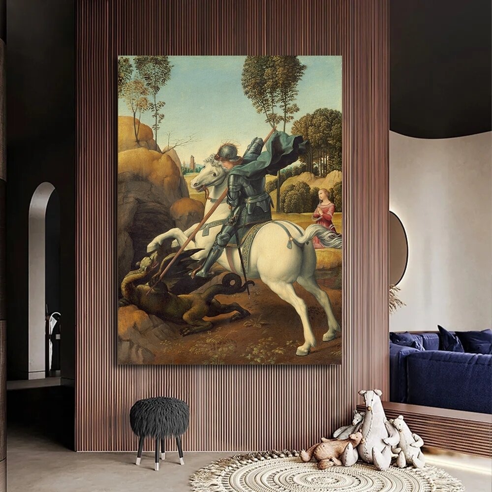 Рафаэль / Святой Георгий и дракон, Репродукция картин, 40х60 см.