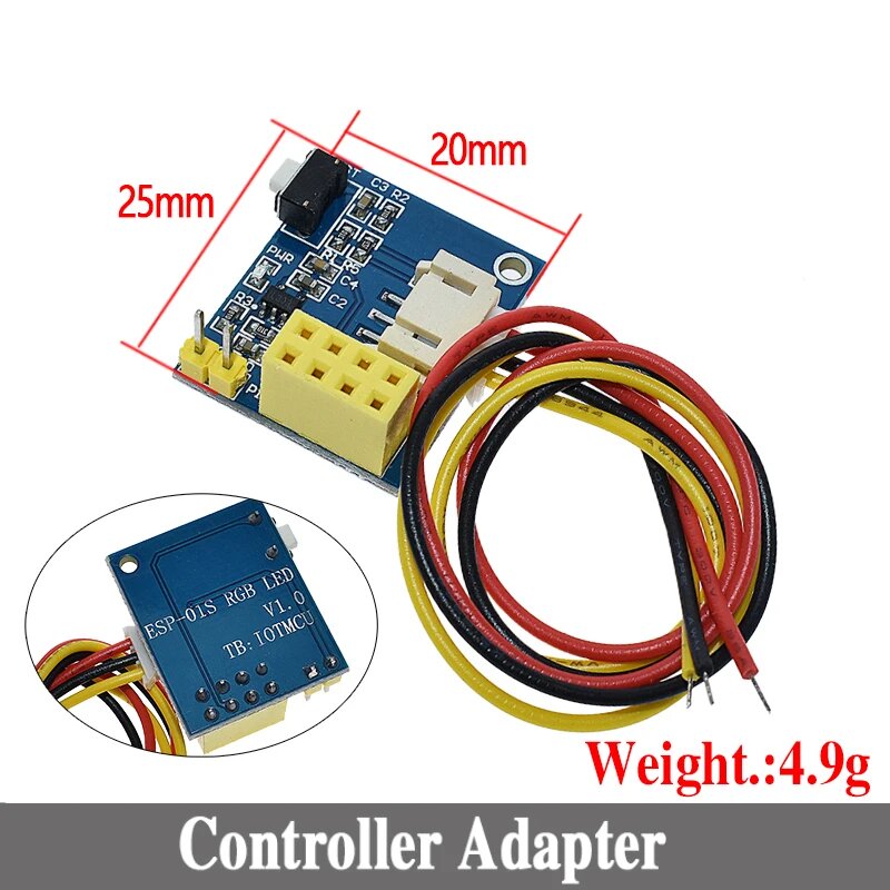 Контроллер адаптер ESP8266 ESP-01S WiFi, 25x20мм, 4.9г
