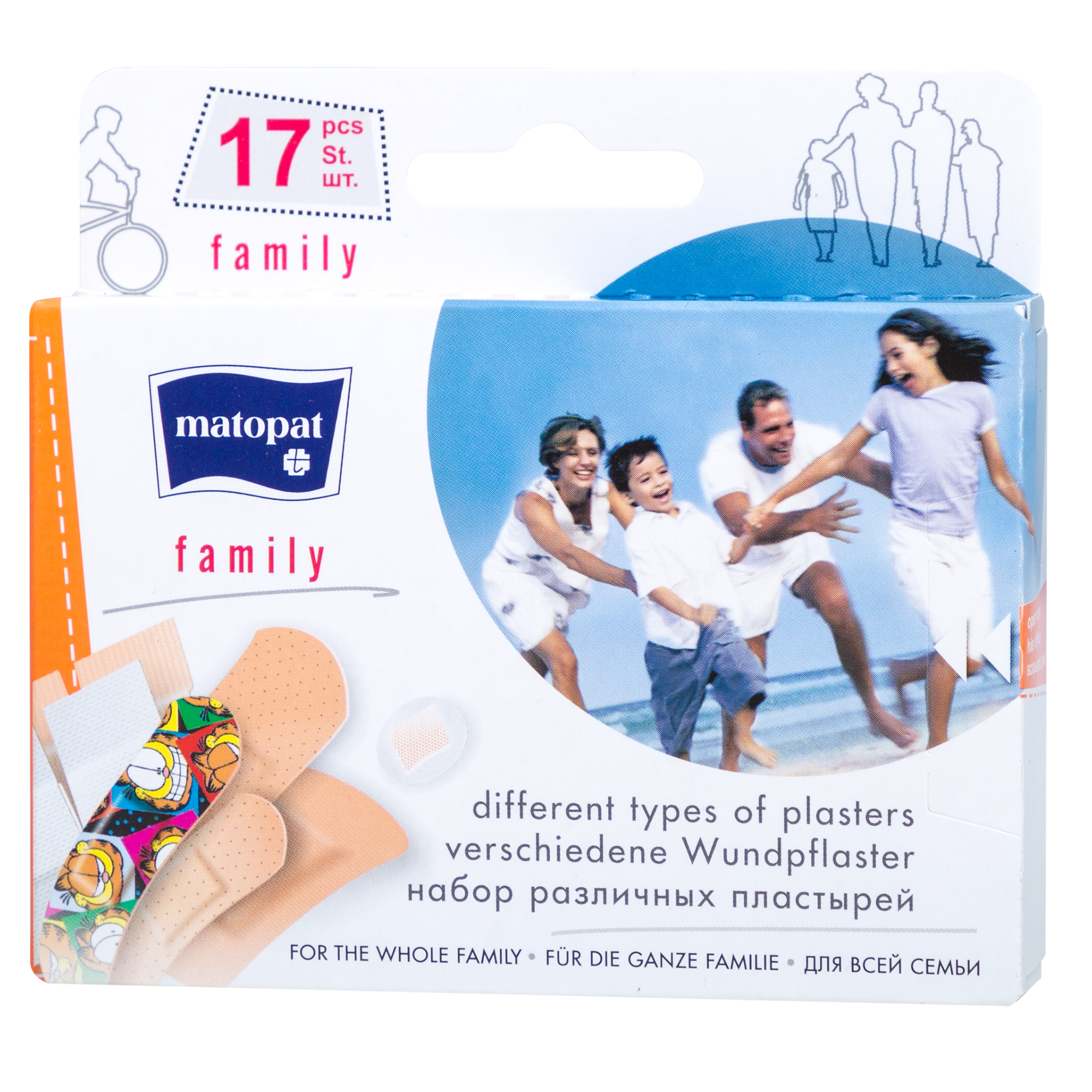 Пластыри Matopat Family в наборе 17 шт. лейкопластыри для всей семьи