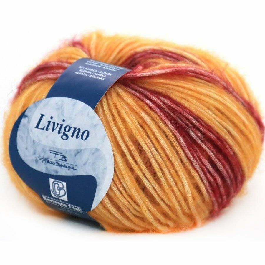 Пряжа Bertagna Filati LIVIGNO 207 желтый принт (2 мотка)