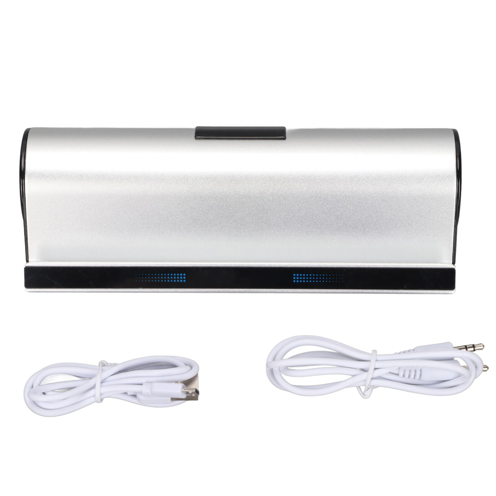 Bluetooth-динамик стерео с двумя драйверами, перезаряжаемый портативный беспроводной держатель, динамик для мобильного телефона, планшета, серебристый