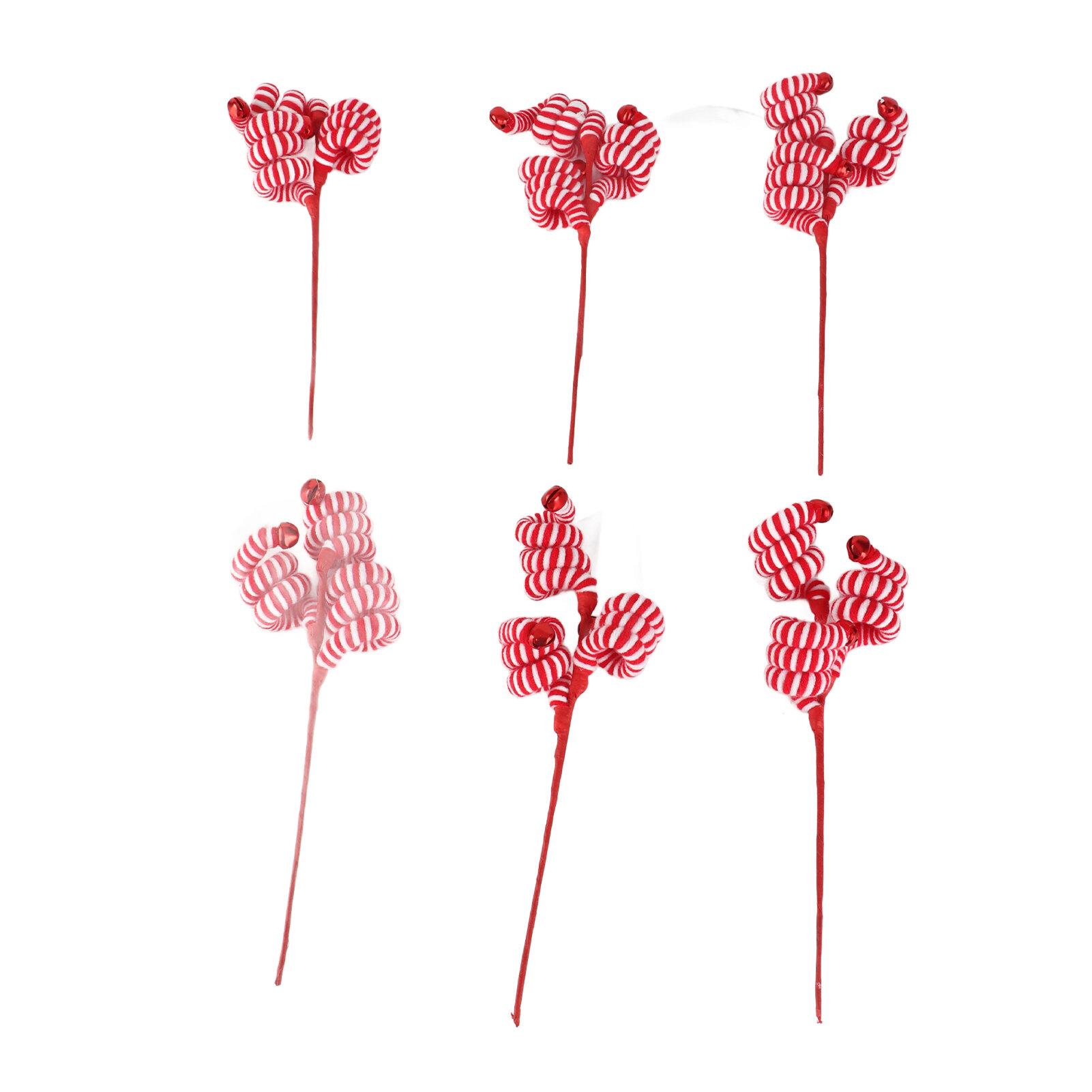 Рождественские леденцы-трости из шерсти. Подвесные украшения в виде рождественских леденцов-тростей.