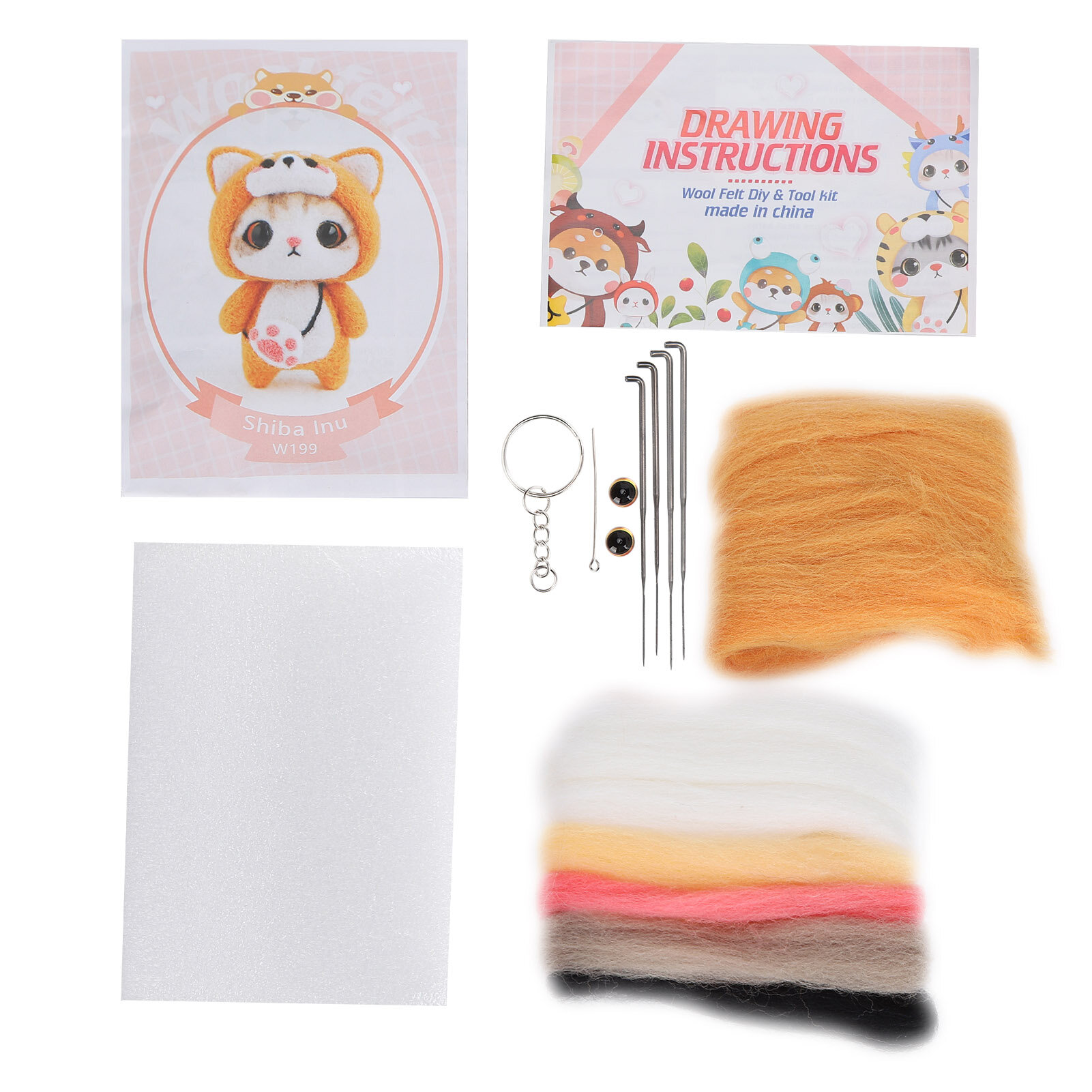 Материал для валяния шерсти и химических волокон, плюшевая кукла своими руками, ручная работа (199# Собака)