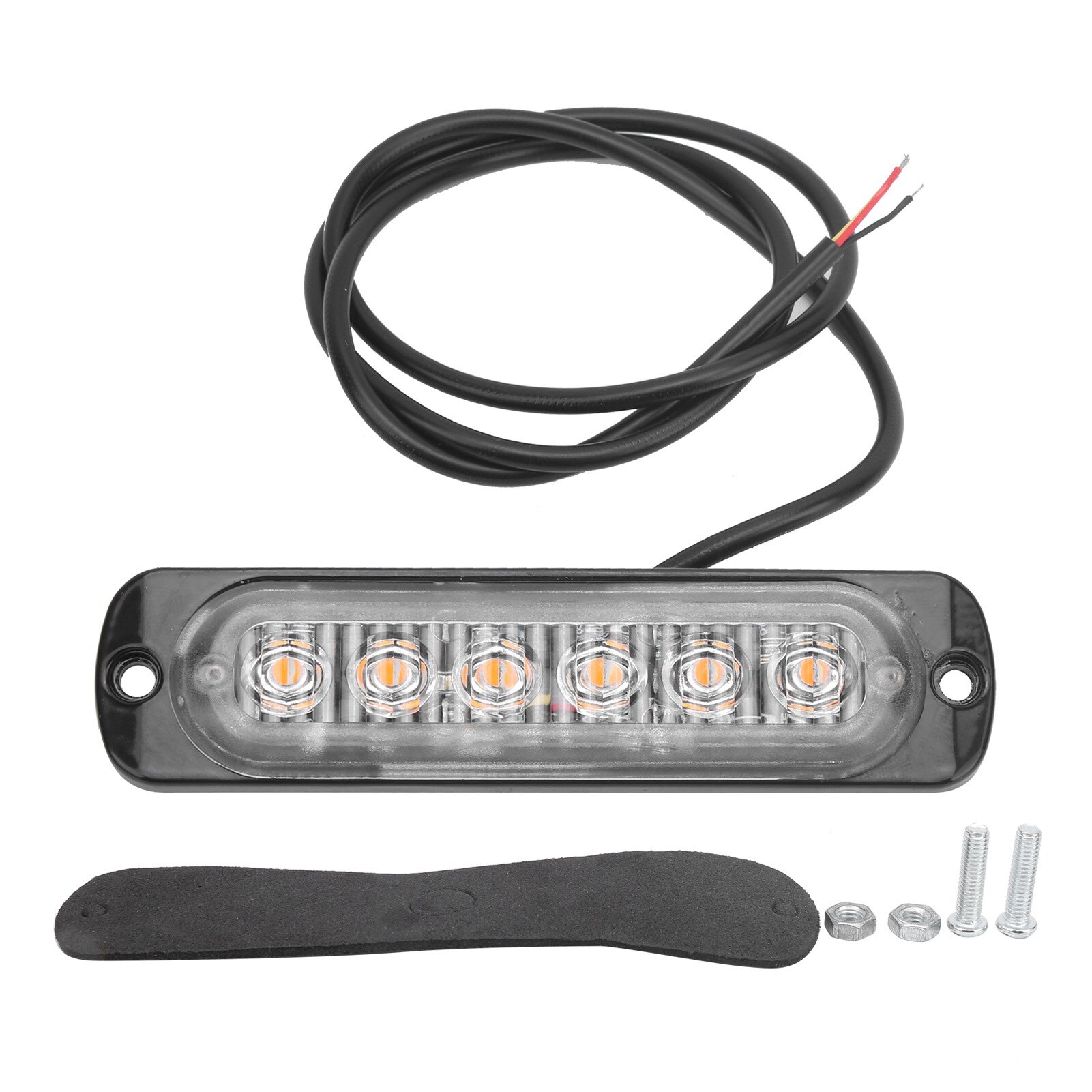 Стробоскоп светодиодный 12V 6LED, желтый, для авто/мото/грузовиков