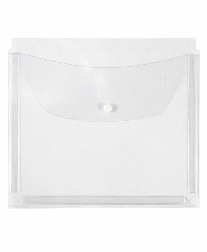 Папка-конверт на кнопке А5 DPSkanc "Прозрачная" расширение 25мм, 250 листов, 228х188 мм