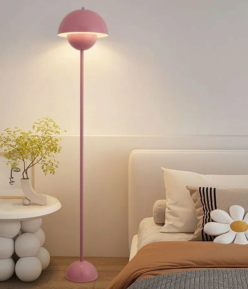Напольный светильник, Торшер у дивана в гостиной, розовый,165cm x 30cm