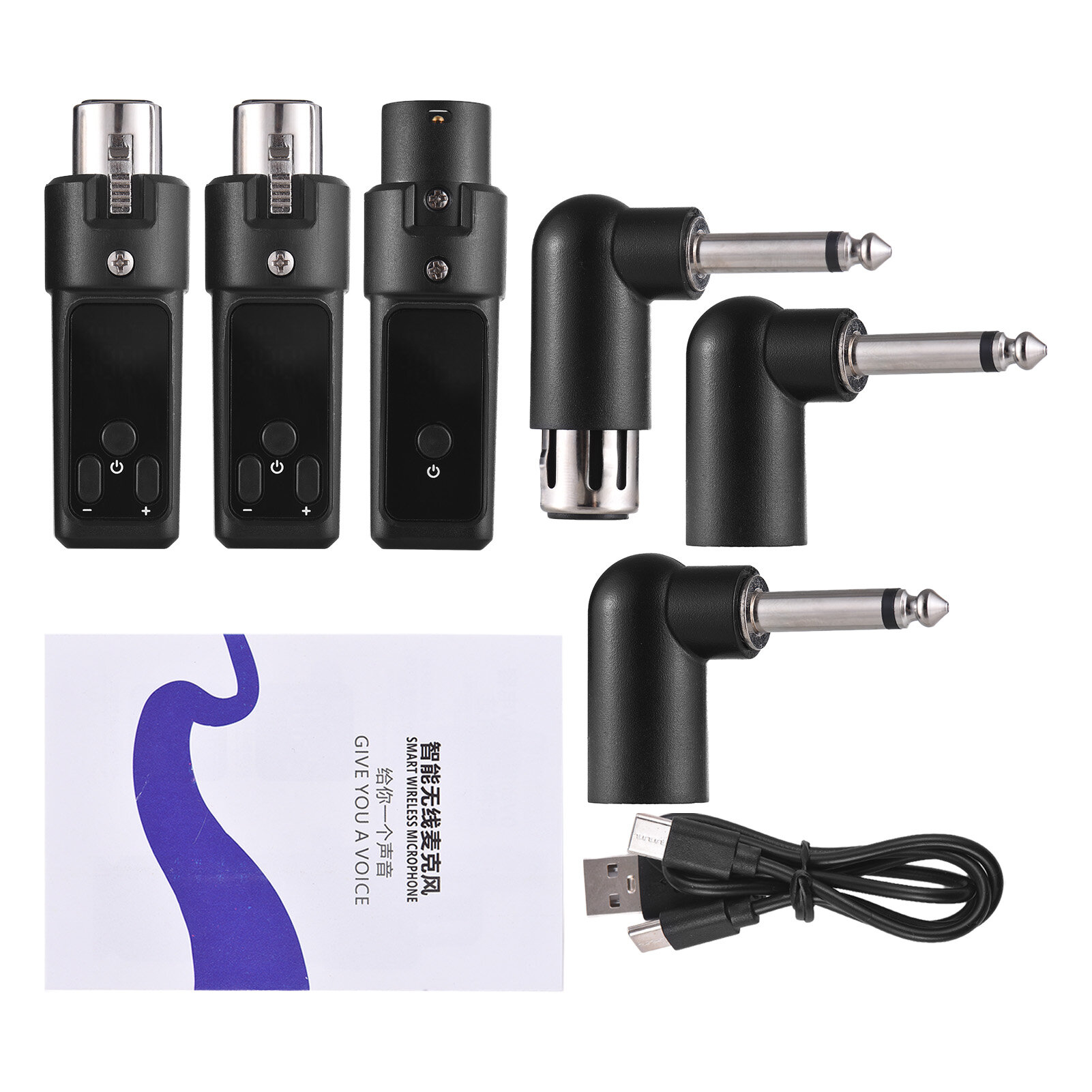 Беспроводной микрофон 2,4 ГГц с XLR-передатчиком и приемником, перезаряжаемая микрофонная система для динамических катушечных микрофонов, аудиомикшеров, электрогитар, бас-гитар, динамиков.