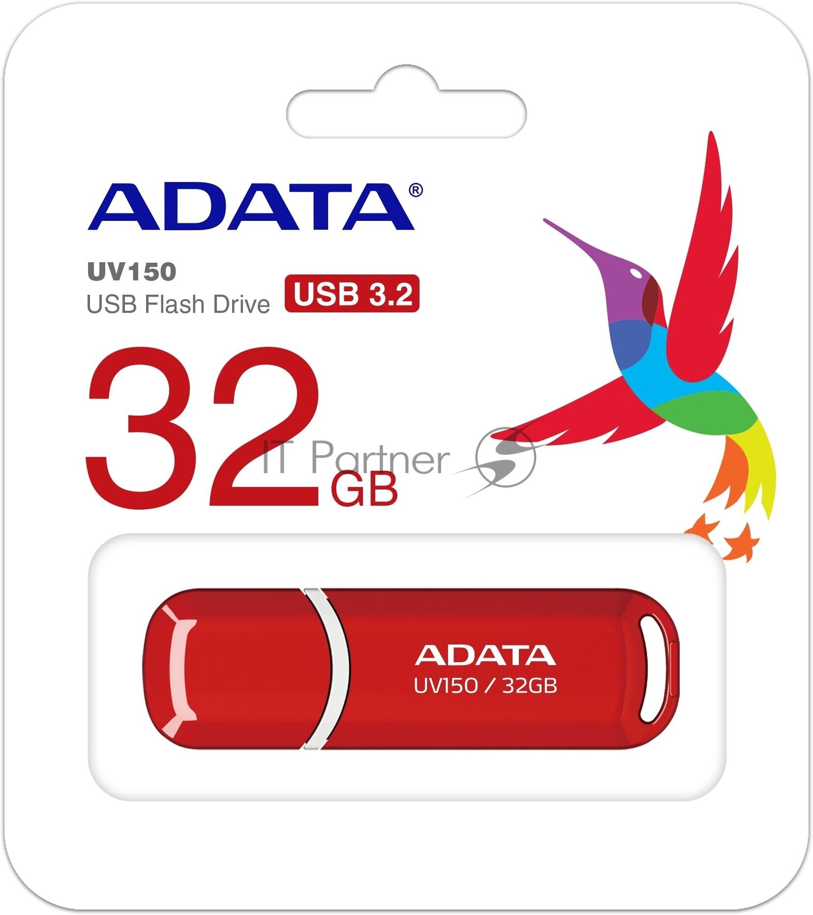 Флэш Диск ADATA Flash Drive 32Gb UV150 AUV150-32G-RRD {USB3.0, Red}