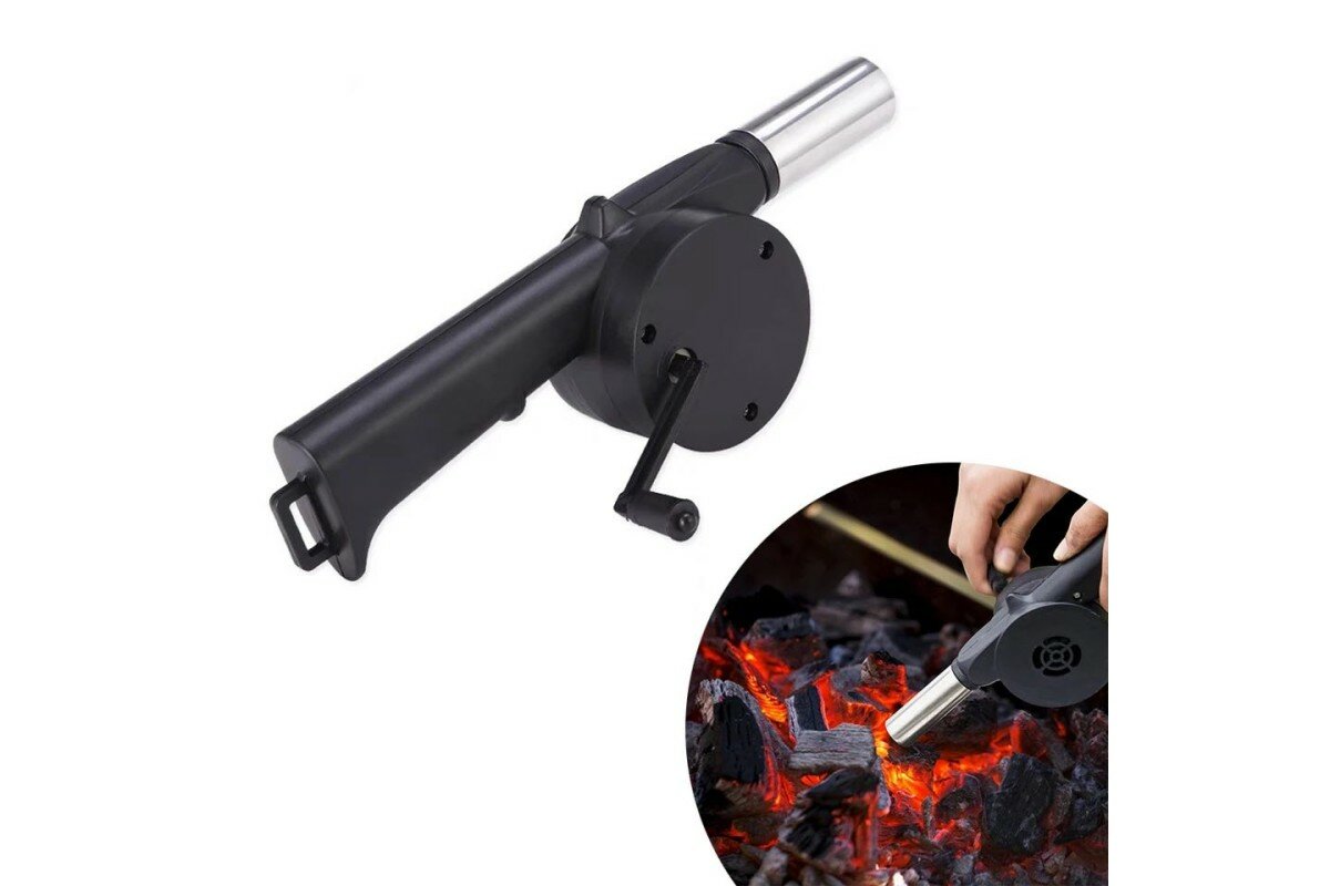 Фен для розжига углей и костра, для мангала, черный, пластиковый