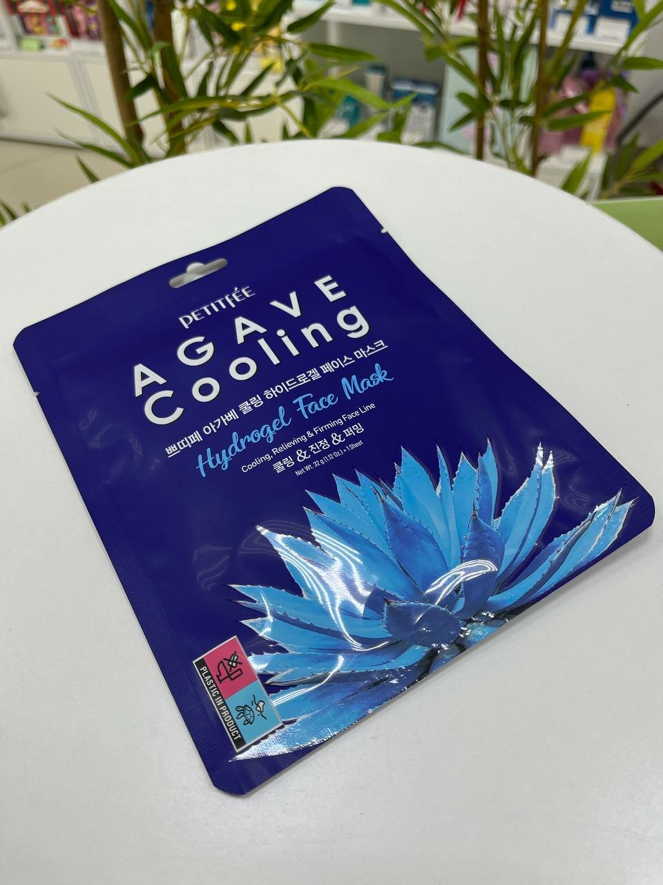 Petitfee Маска для лица c агавой Agave Cooling Hydrogel Face Mask гидрогелевая охлаждающая