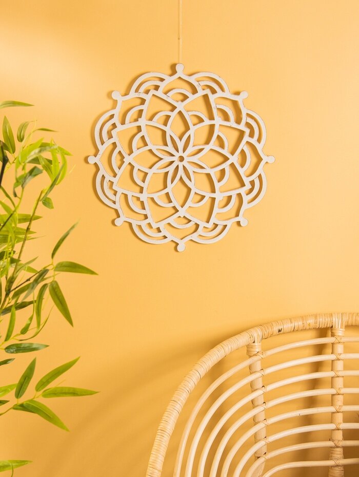 Панно " Мандала" МДФ, 40х40х1 см, цв. белый