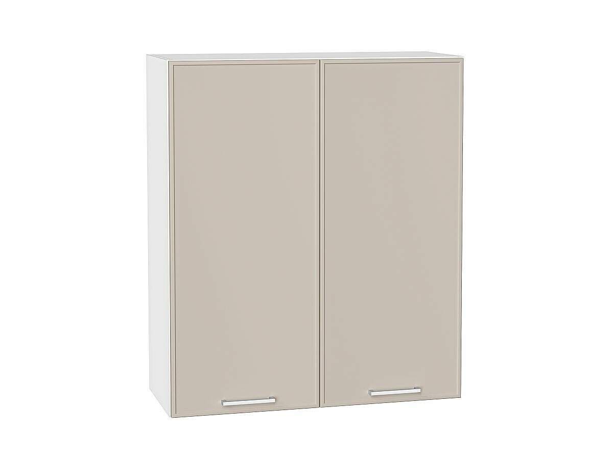 Шкаф верхний с 2-мя дверцами Квадро, цвет фасада Кашемир, цвет каркаса Белый, 920*800*321 мм