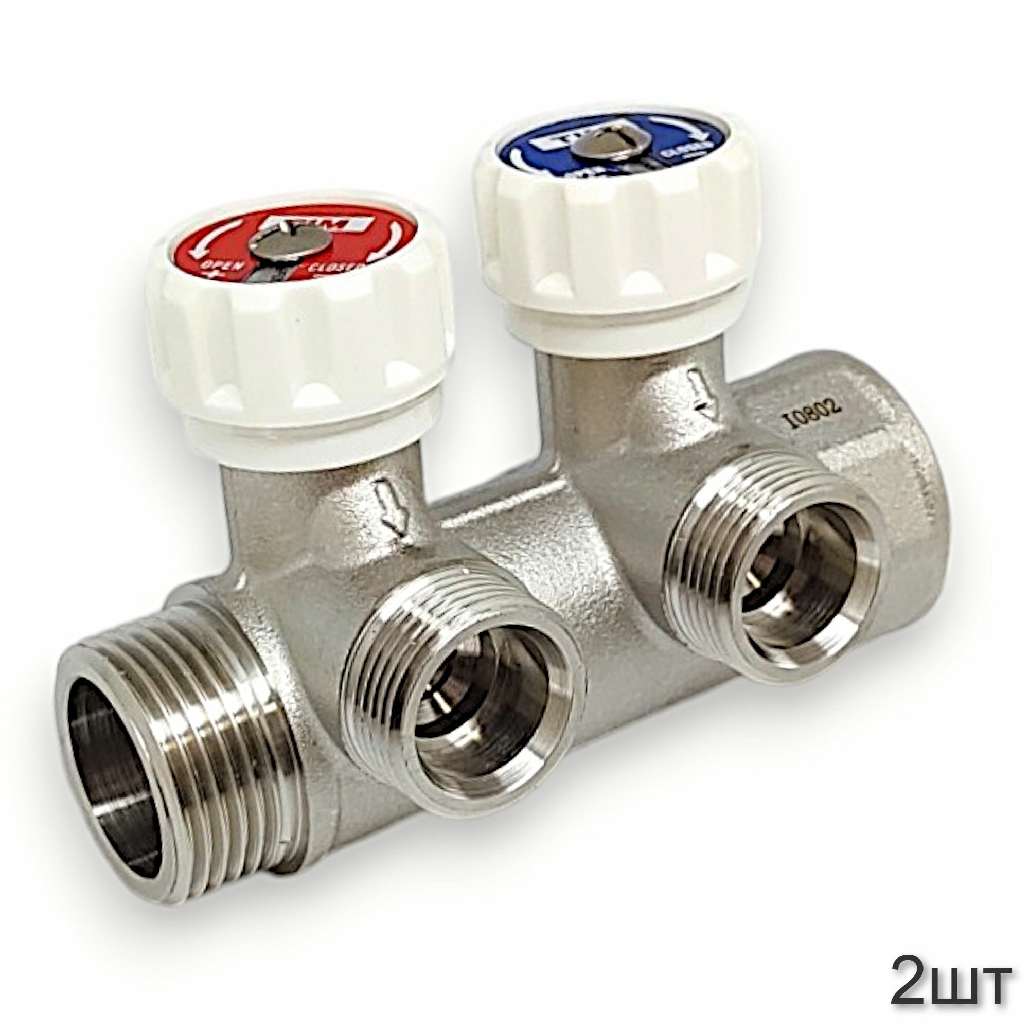 Коллектор с регулирующими вентилями и выходами стандарта Евроконус 1*3/4EK-2выхода MR-04N-2E 2шт