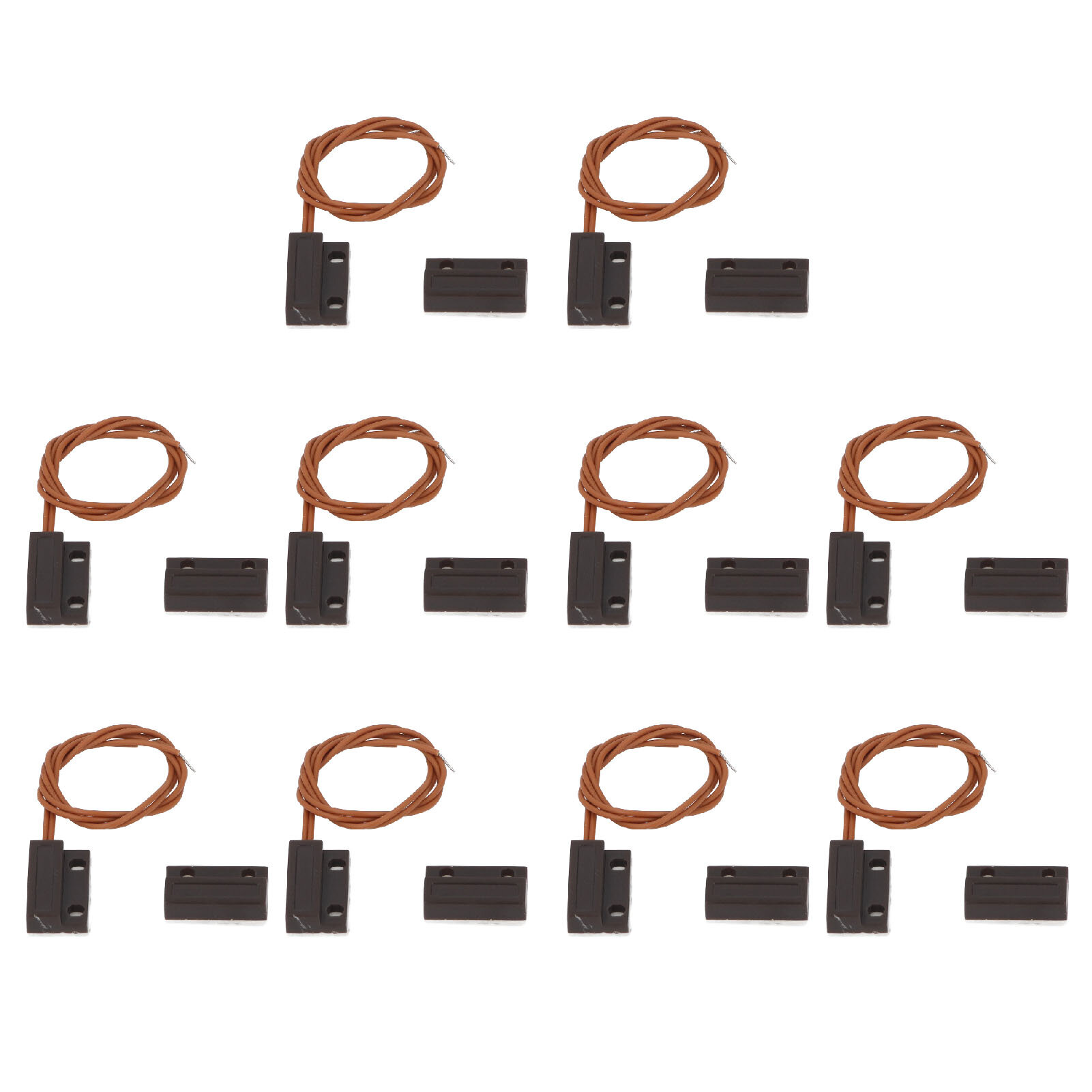 10 комплектов магнитных герконов DC100V NC для утопленных проводных датчиков двери и окна для системы сигнализации MR‑38