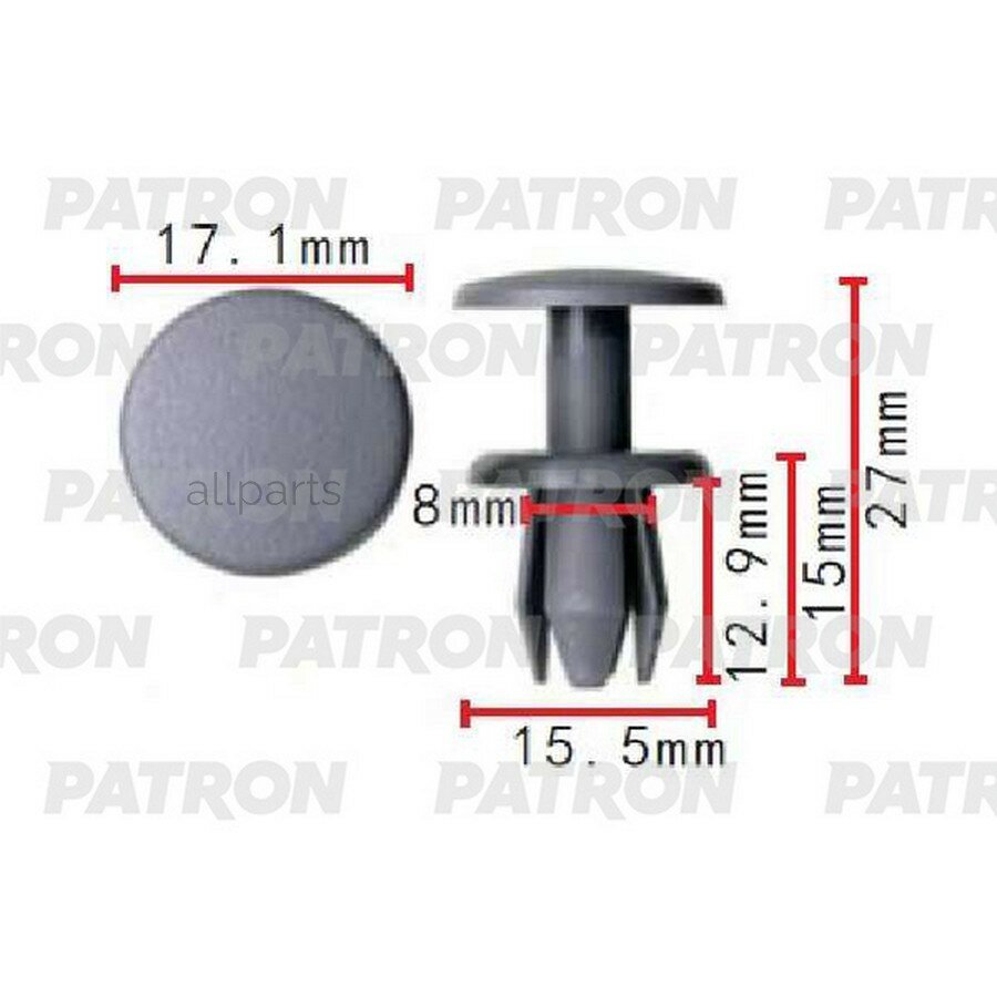 PATRON P37-1663 Клипса пластмассовая применяемость: распорная (серая) bmw \ mini PATRON P37-1663