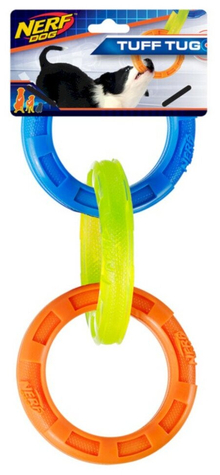 NERF игрушка для собак кольца-грейфер, синий оранжевый зеленый - 27 см