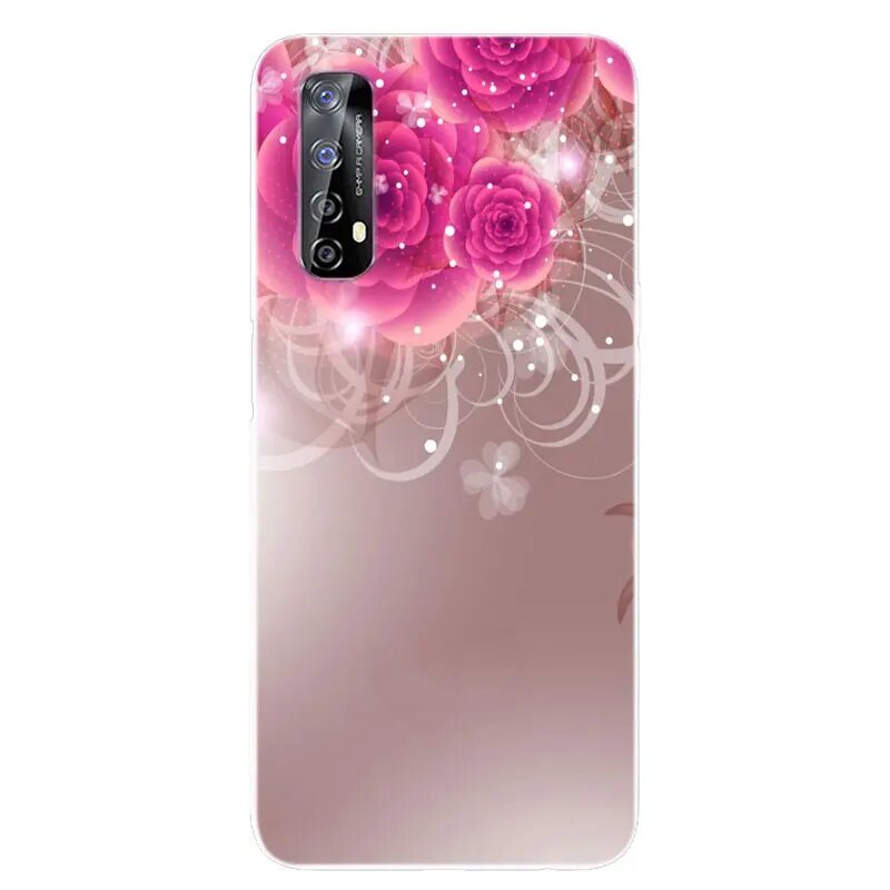 Для OPPO Realme 7 чехол RMX2151 бампер силиконовый мягкий чехол из ТПУ для OPPO Realme 7 Розовый, 26