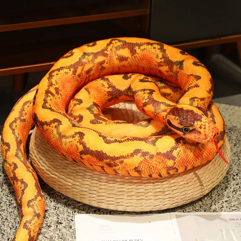 GDzaccly плюшевый питон 100-300 см, light orange snake, 300cm, Унисекс