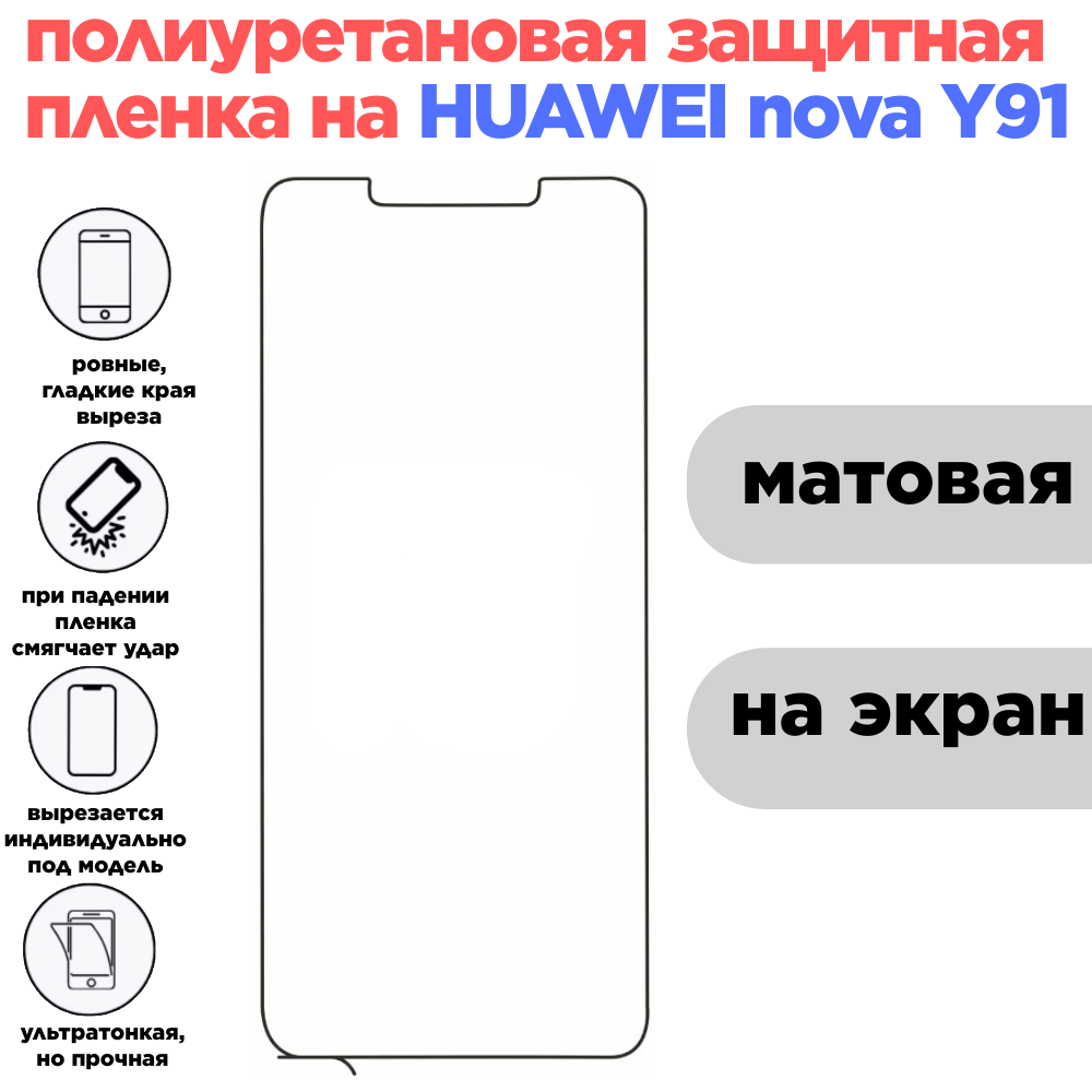Гидрогелевая полиуретановая защитная пленка для HUAWEI nova Y91 матовая