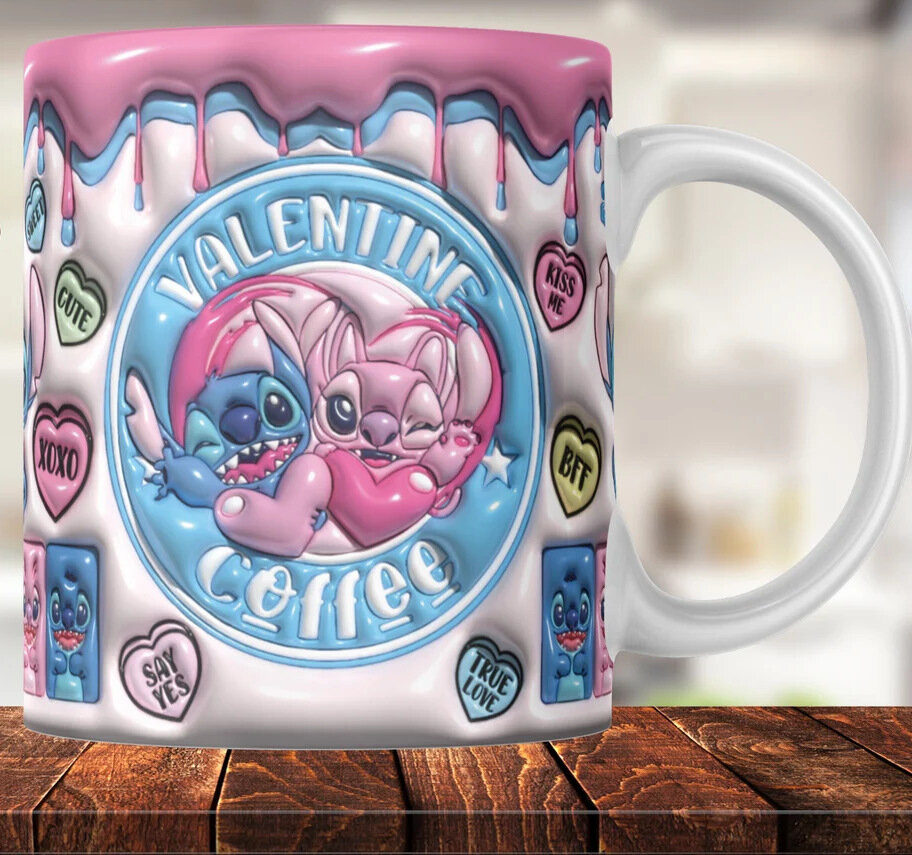 3D Stitch Керамическая чашка для кофе со следами от кофе Чашка для чая Alien Baby Baby Новый рождественский подарок