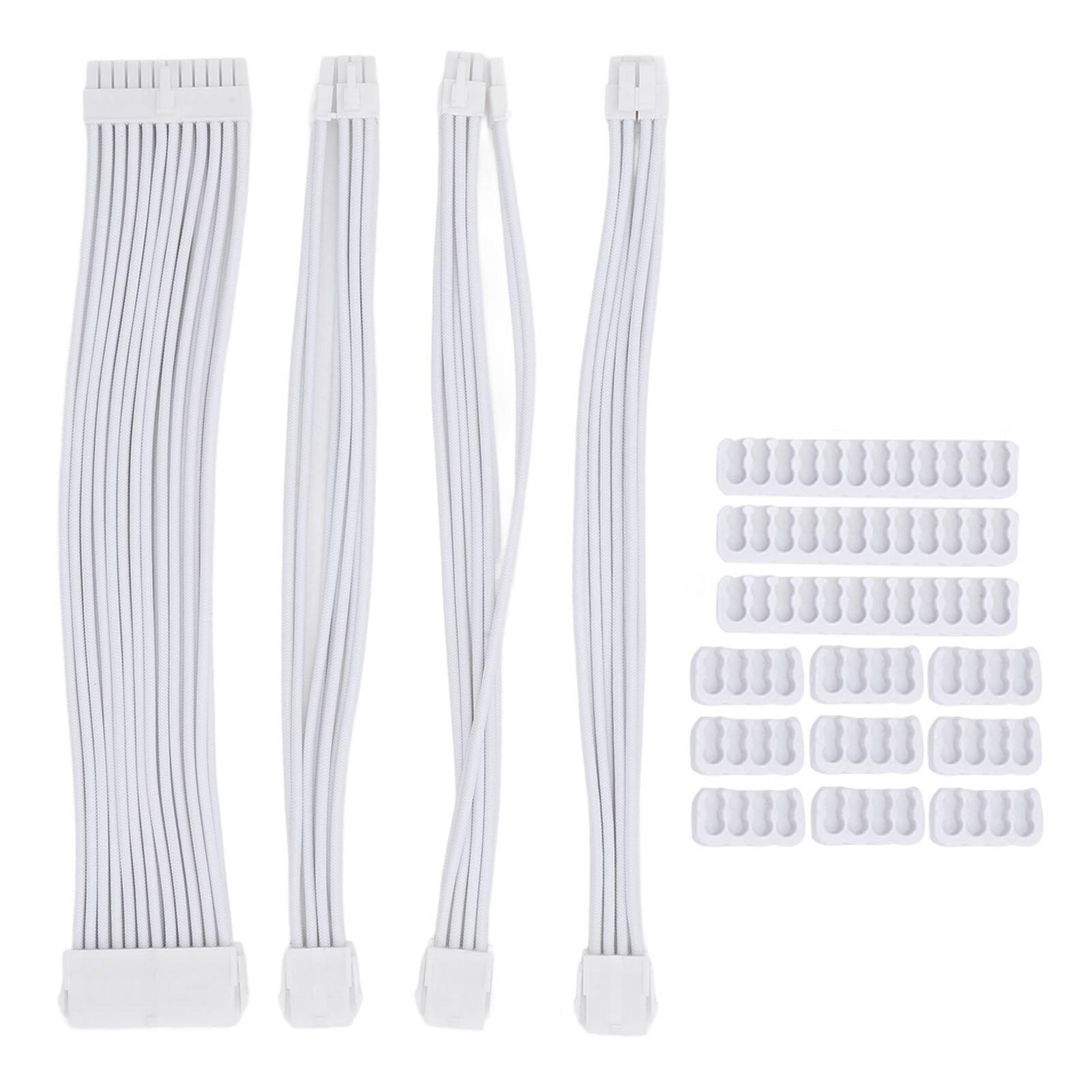 Удлинитель компьютерного кабеля длиной 30 см, нейлоновый кабель-удлинитель для материнской платы и видеокарты, белый