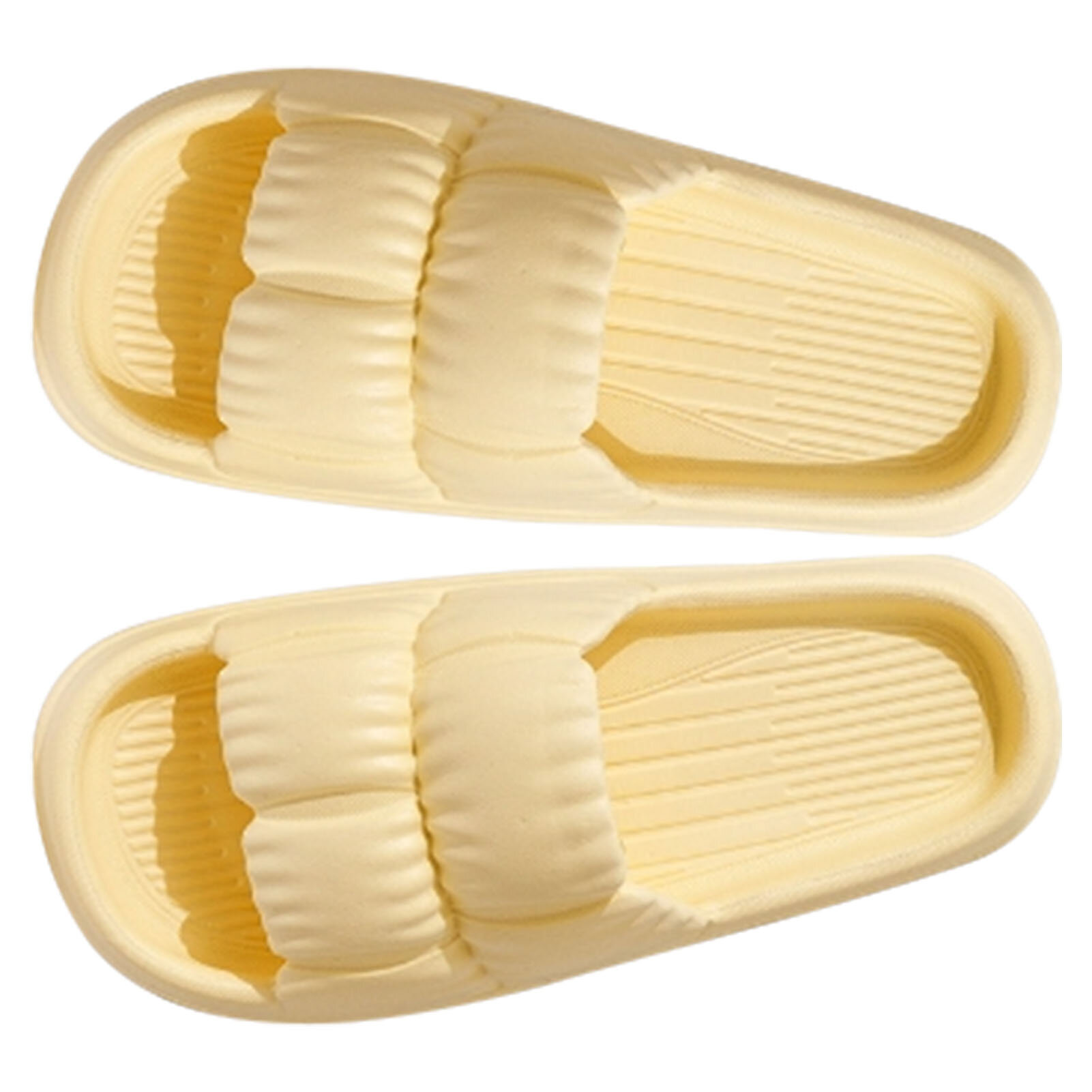 Тапочки для душа для женщин EVA мягкие нескользящие милые летние тапочки для душа сандалии для ванной комнаты для дома и пляжа 36-37 (подходят для 35-36) желтые