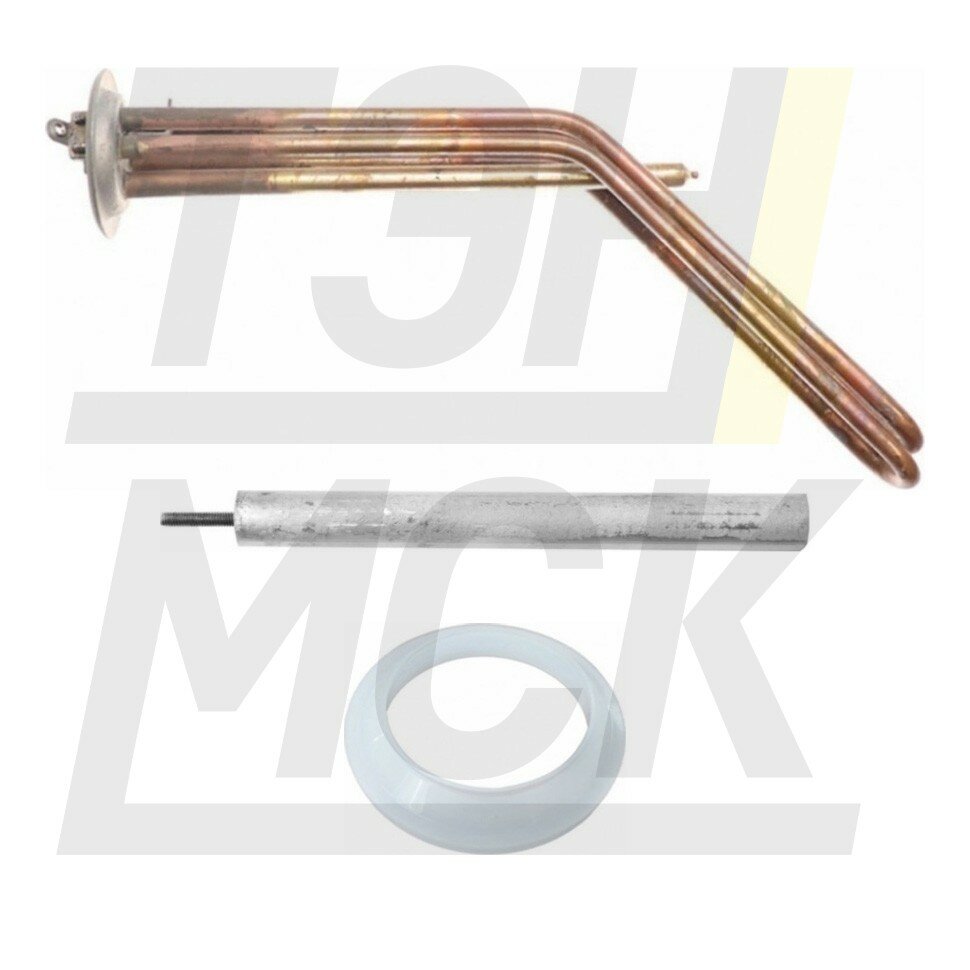 Комплект ТЭН 2кВт (2000Вт) RF для горизонтального водонагревателя Timberk, ATT, Etalon, Thermex RZL 200, 300 + прокладка + анод, 3401478K