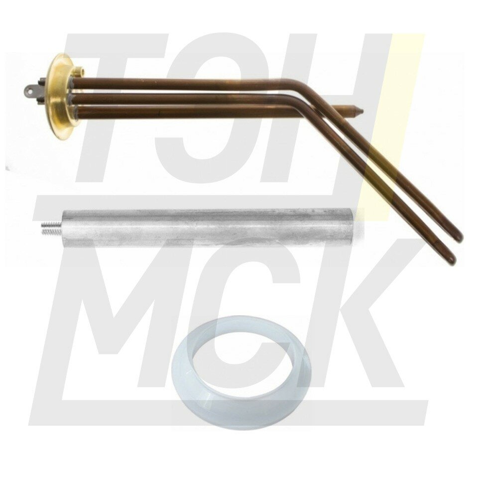 Комплект ТЭН 2кВт (2000Вт) RF для горизонтального водонагревателя Timberk, ATT, Etalon, Thermex RZL 200, 300 + прокладка + анод, 50652K