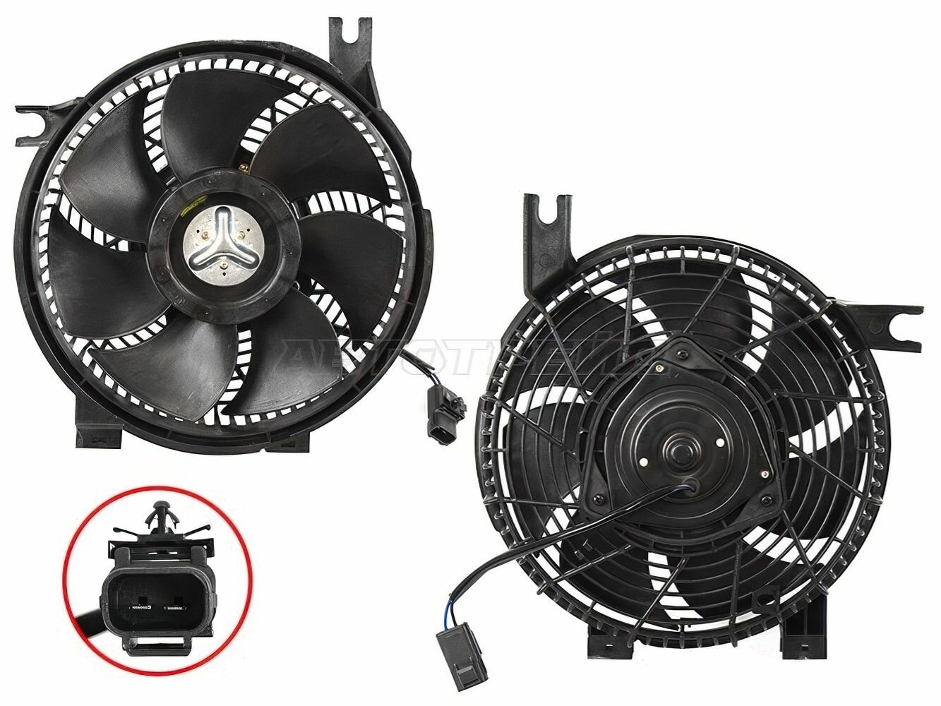 Диффузор кондиционера в сборе с вентилятором для Тойота Ленд Крузер, Прадо арт ST590036 SAT