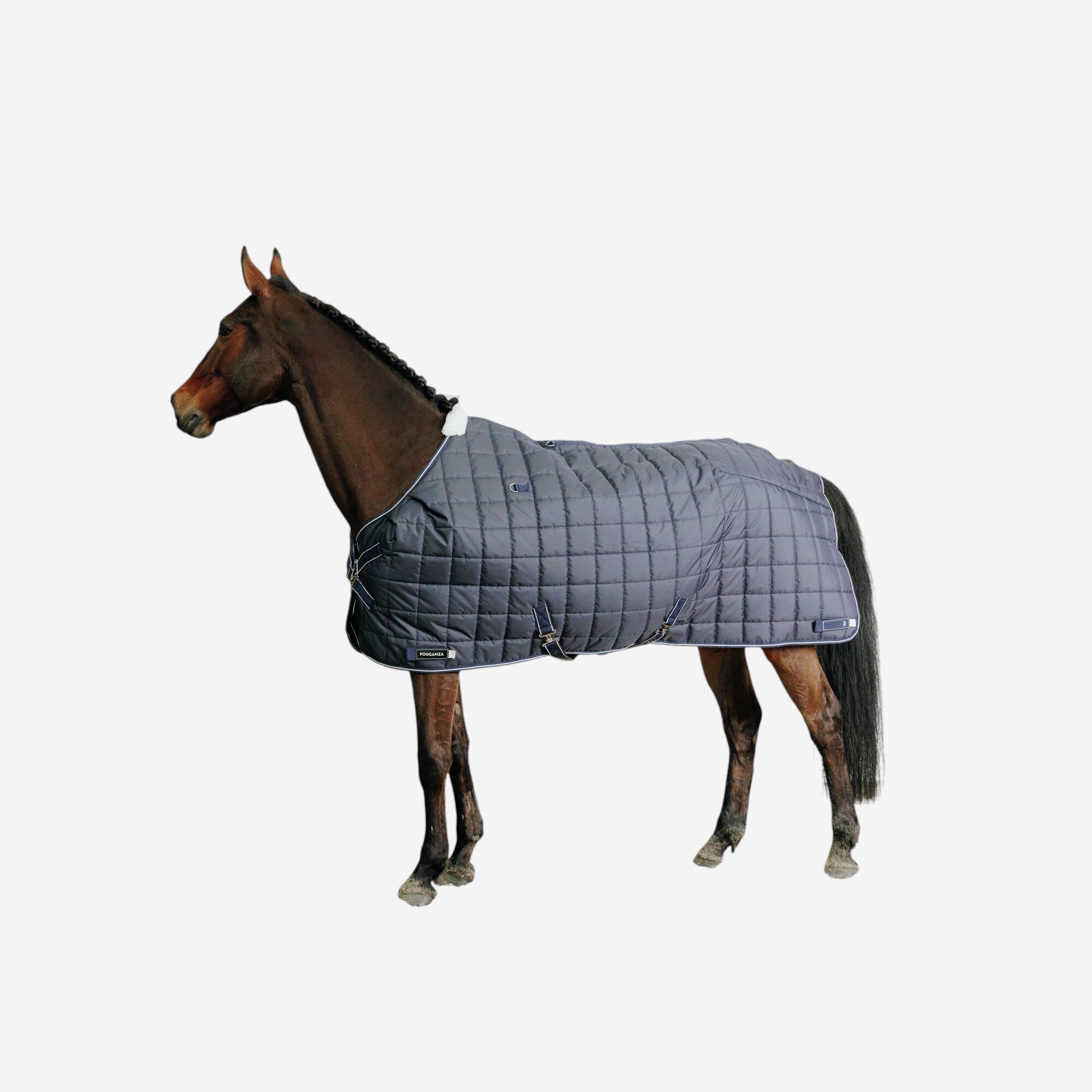Decathlon Стойловая попона для лошади и пони Fouganza Combo 200, размер:135 см, темно-синий